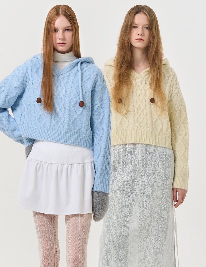 [제너럴아이디어] WOMAN 헤어리 케이블 후드 풀오버 2COL / WBD3L05535 - 마켓컬리